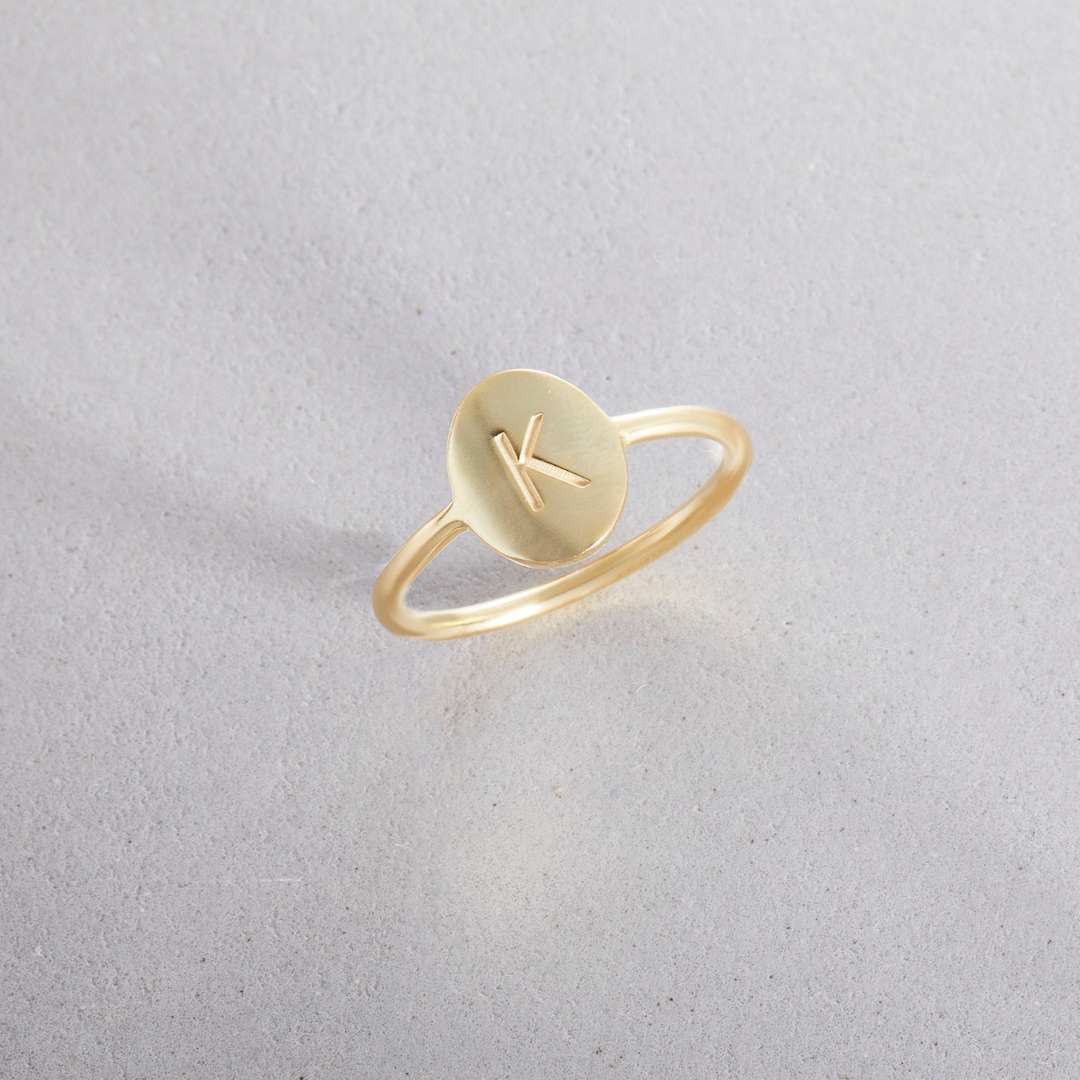 Personalized Engraved Initial Ring | Letter Stacking Band | Pinky ...