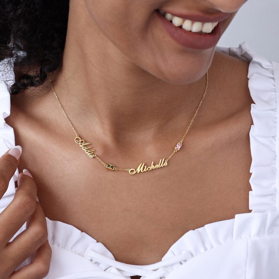 Signature Name Necklace Women | Double Names Pendant | Custom ...