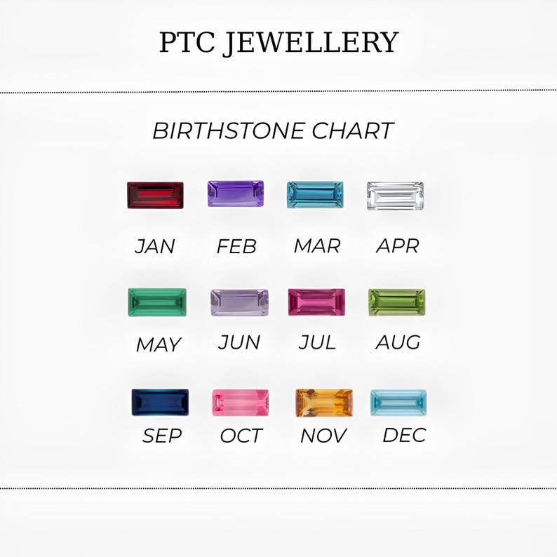 Family Baguette Birthstone Necklace | Dainty Gemstones Necklaces ...