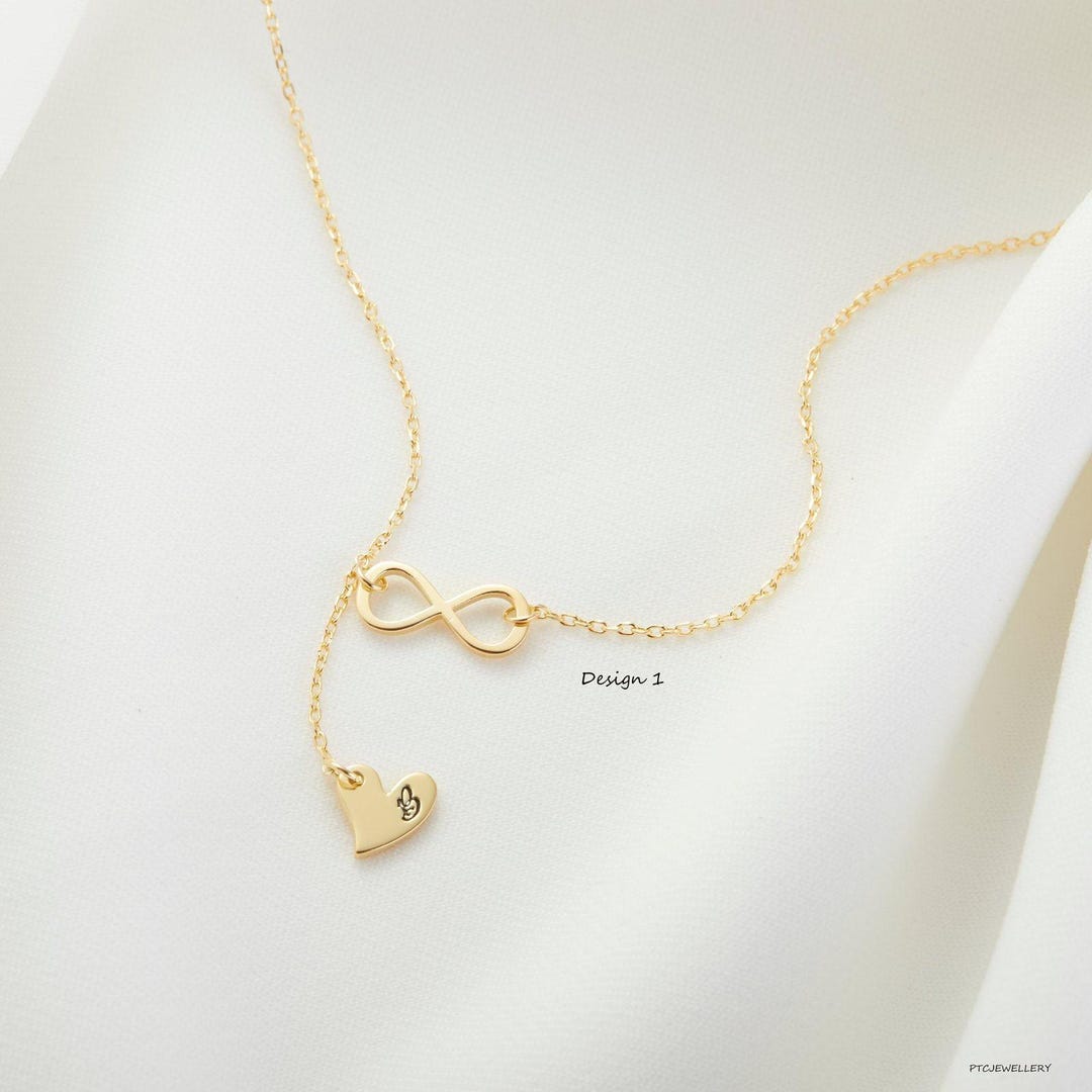 Custom Infinity Necklace With Heart | Birthstone Infinite Jewelry ...