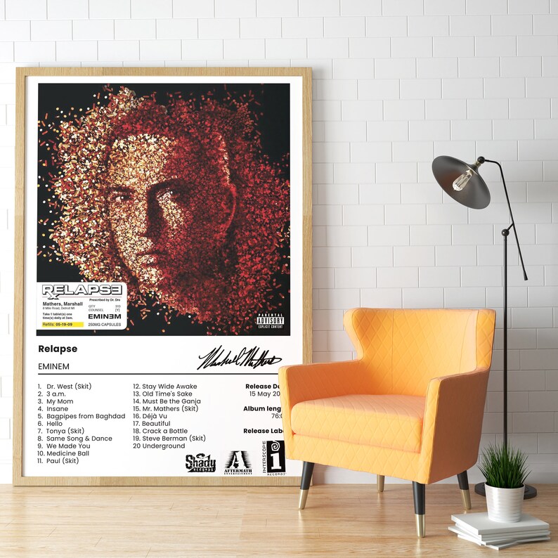 Eminem Poster Relapse Album Cover Poster Digital Album Art High Quality ...