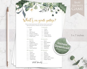 What's in Your Purse | Baby Shower Game | Instant Download - Etsy