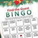 Find the Guest Bingo, Christmas Party Game, Christmas Bingo, Find the ...