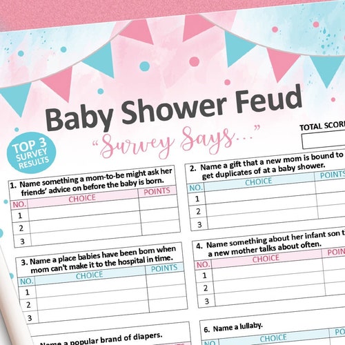 Gender Reveal Games Virtual Baby Shower Games Printable - Etsy