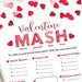 Valentine Party Game, MASH Game, Valentine Printable Games, Galentine's ...