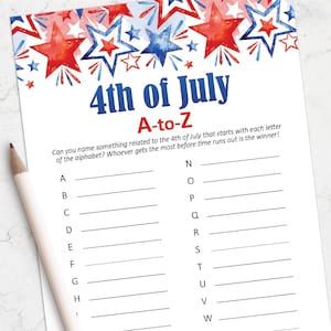 Printable Fourth of July Game, 4th of July Printable Game, Independence ...