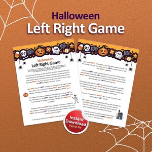 Halloween Left Right Game, Halloween Party Games Printable, Adult ...