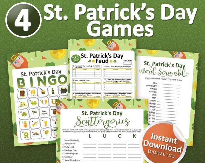 St Patricks Day Bingo Cards, Saint Patricks Day, Bingo Game, Saint ...