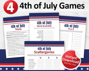 4th of July Printables Games Bundle Fourth of July Party | Etsy