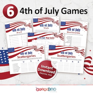 4th of July Printables Games Bundle, Fourth of July Party Games for ...