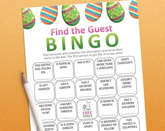 Find the Guest Bingo - Icebreaker Game - Etsy