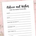 Bridal Shower Advice for the Bride and Groom Wishes for the Bride ...