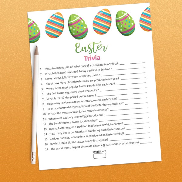 Easter Trivia Cards - Etsy