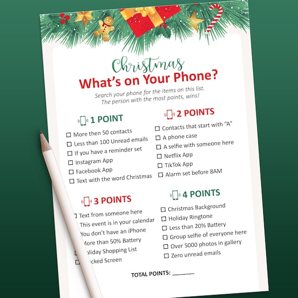 Christmas Whats on Your Phone - Etsy