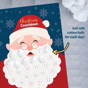 Printable Advent Calendar for Kids, Days Until Christmas Countdown ...