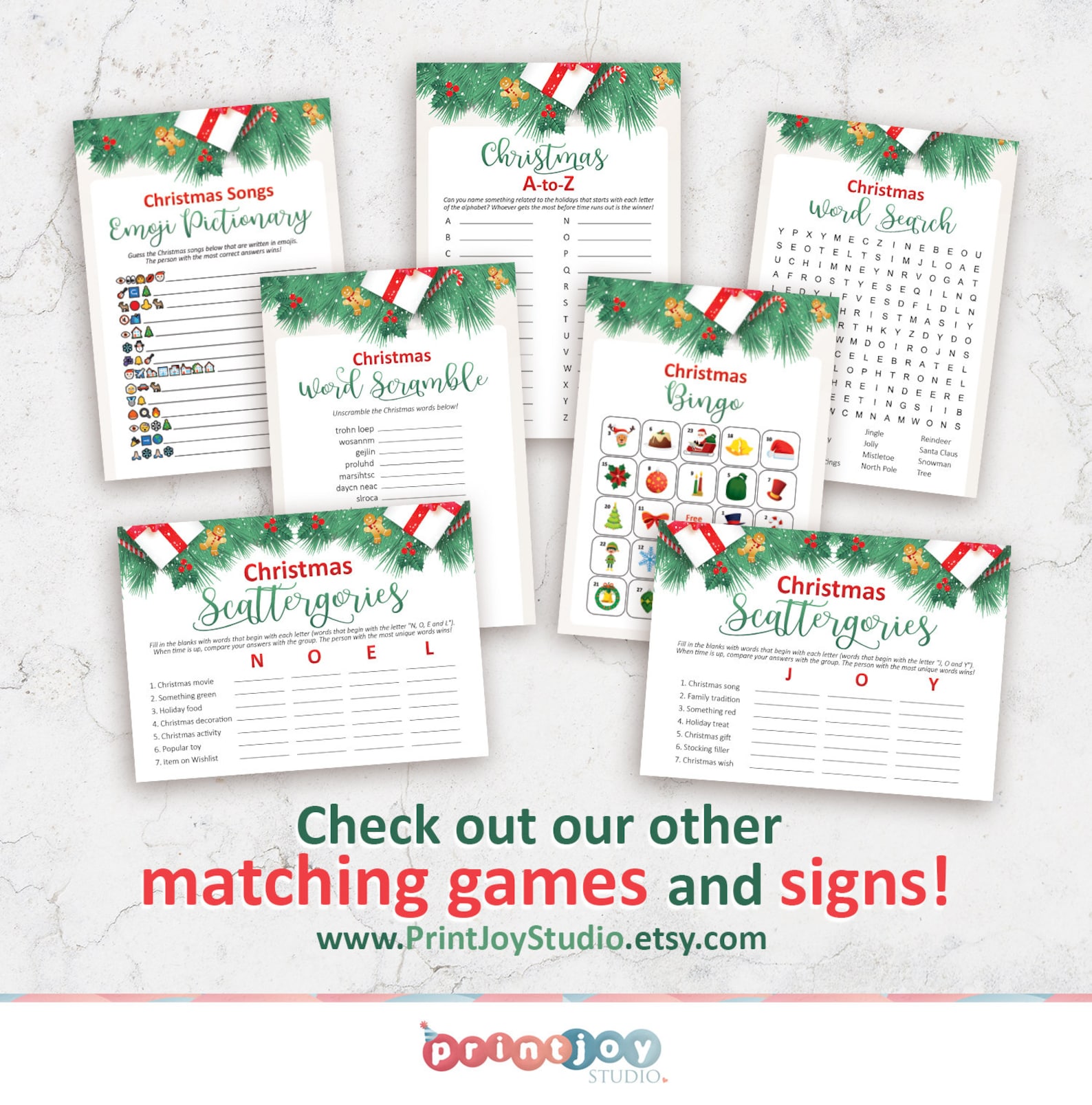 Printable Christmas A-to-z Game Christmas Adult Party - Etsy