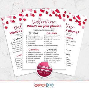 Valentine's Day Game, What's on Your Phone Game, Valentine Games, What ...