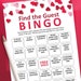Find the Guest Bingo, Valentines Day Games, Printable Party Game ...