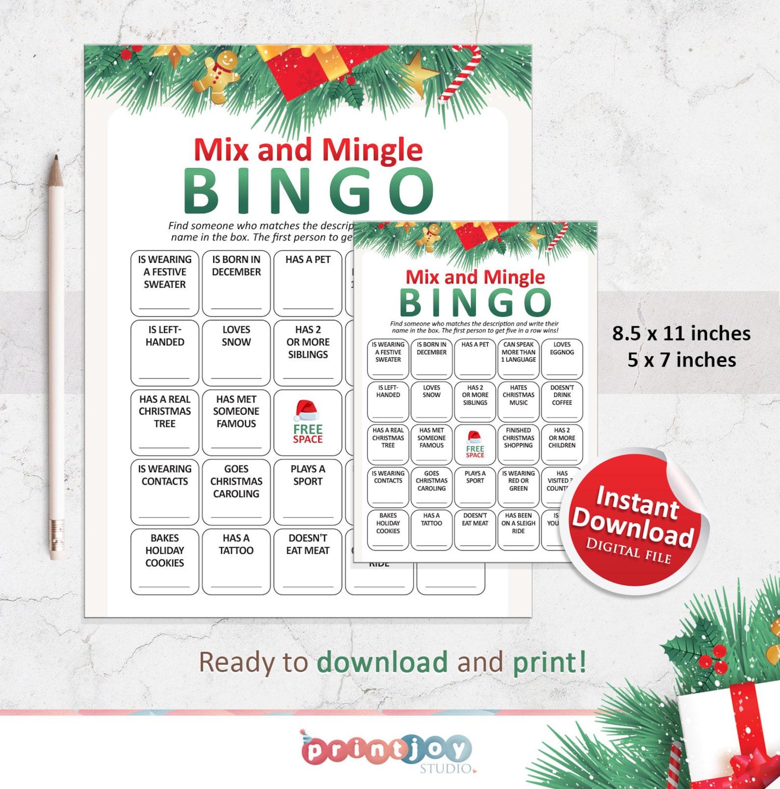 Mix and Mingle Bingo, Christmas Bingo Cards, Find the Guest Bingo, Work ...