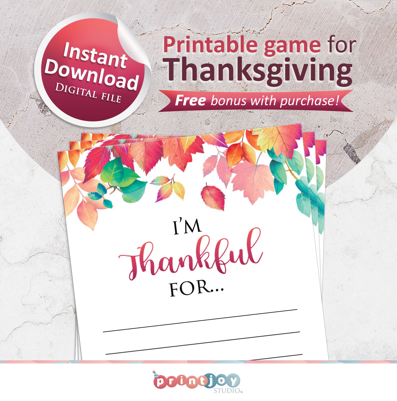 Thankful Printable, Gratitude Printable, Thanksgiving Printables ...