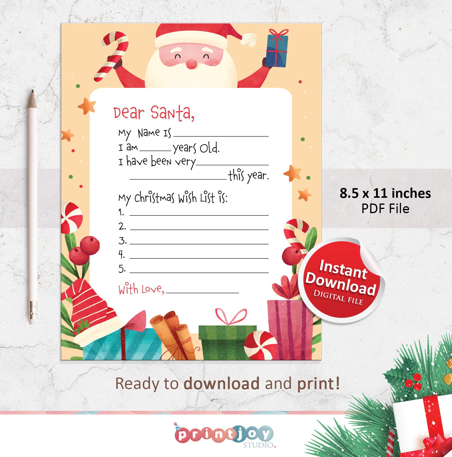 Santa Cookie and Milk Letter Letter to Santa Christmas Wish - Etsy