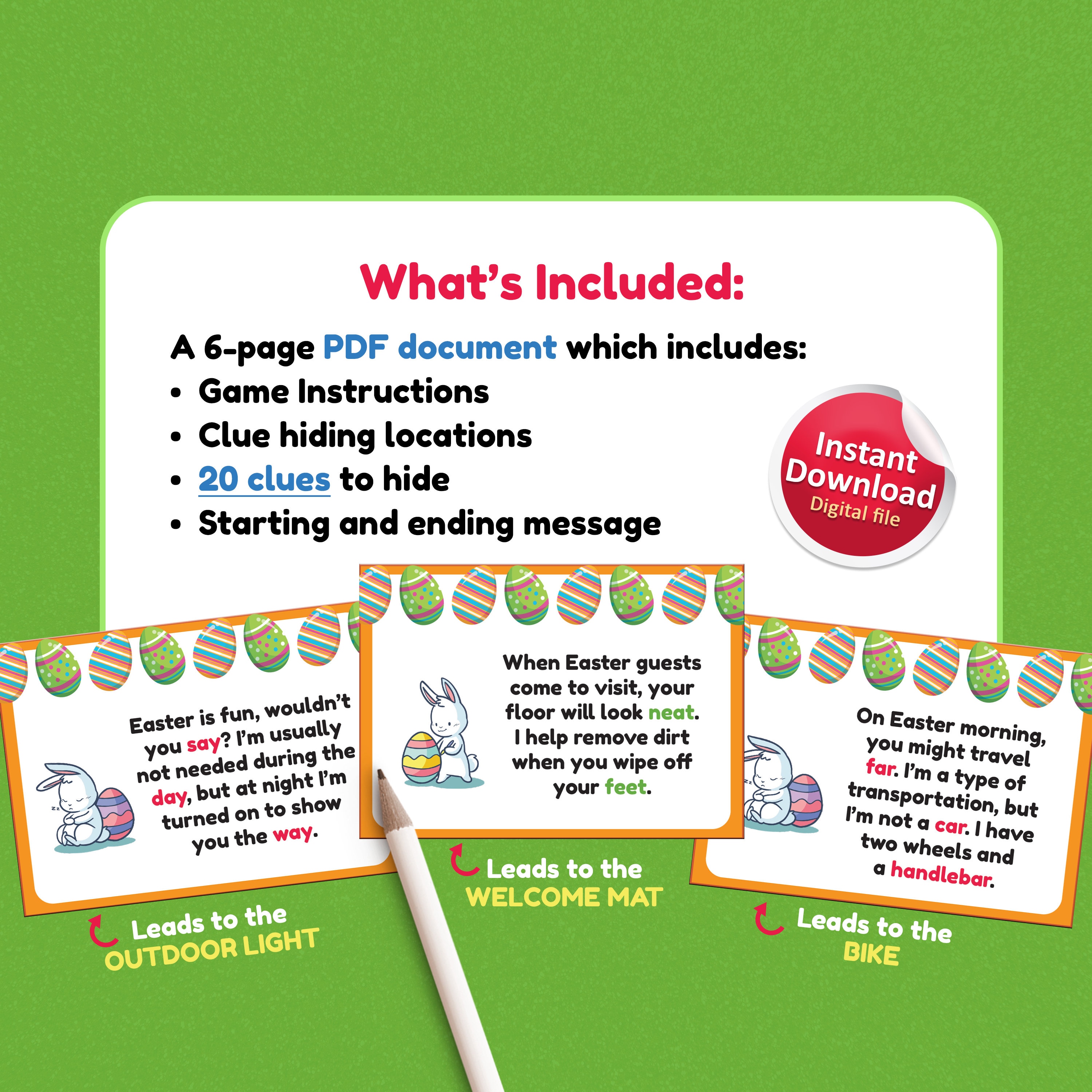 Outdoor Easter Scavenger Hunt for Kids, Outdoor Scavenger Hunt, Easter ...