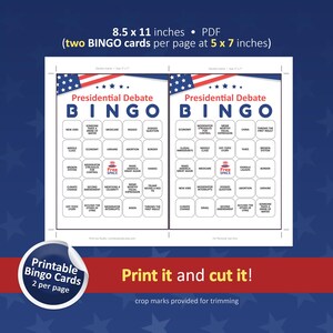 2024 Presidential Debate Bingo Game, Trump Vs. Harris, Printable Games ...