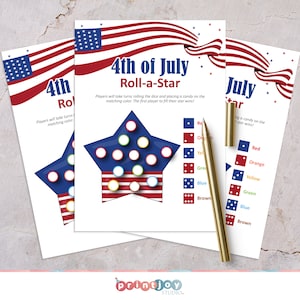 Candy Dice Game, Games for Kids, 4th of July Games, Printable Games ...