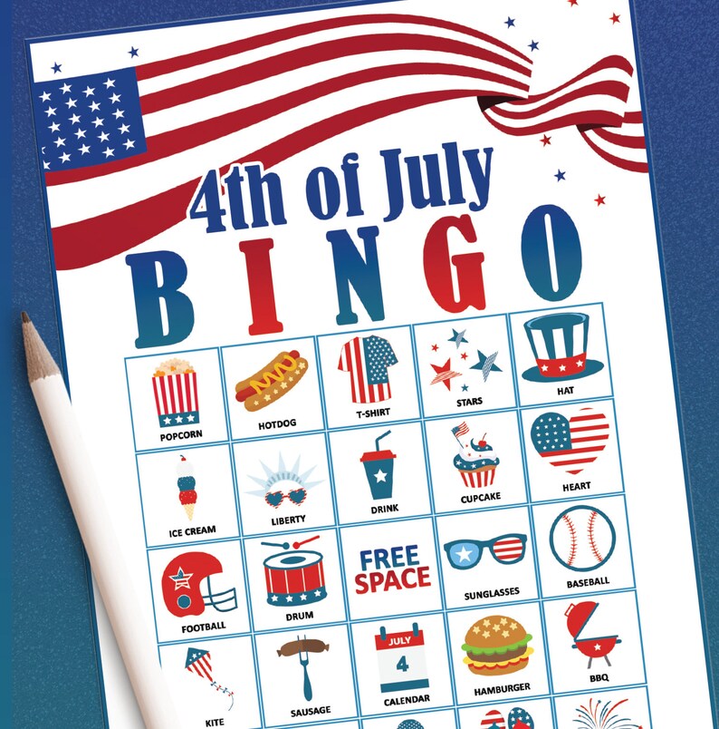 4th of July Bingo Game, 4th of July Printable, Family Games, Fourth of ...
