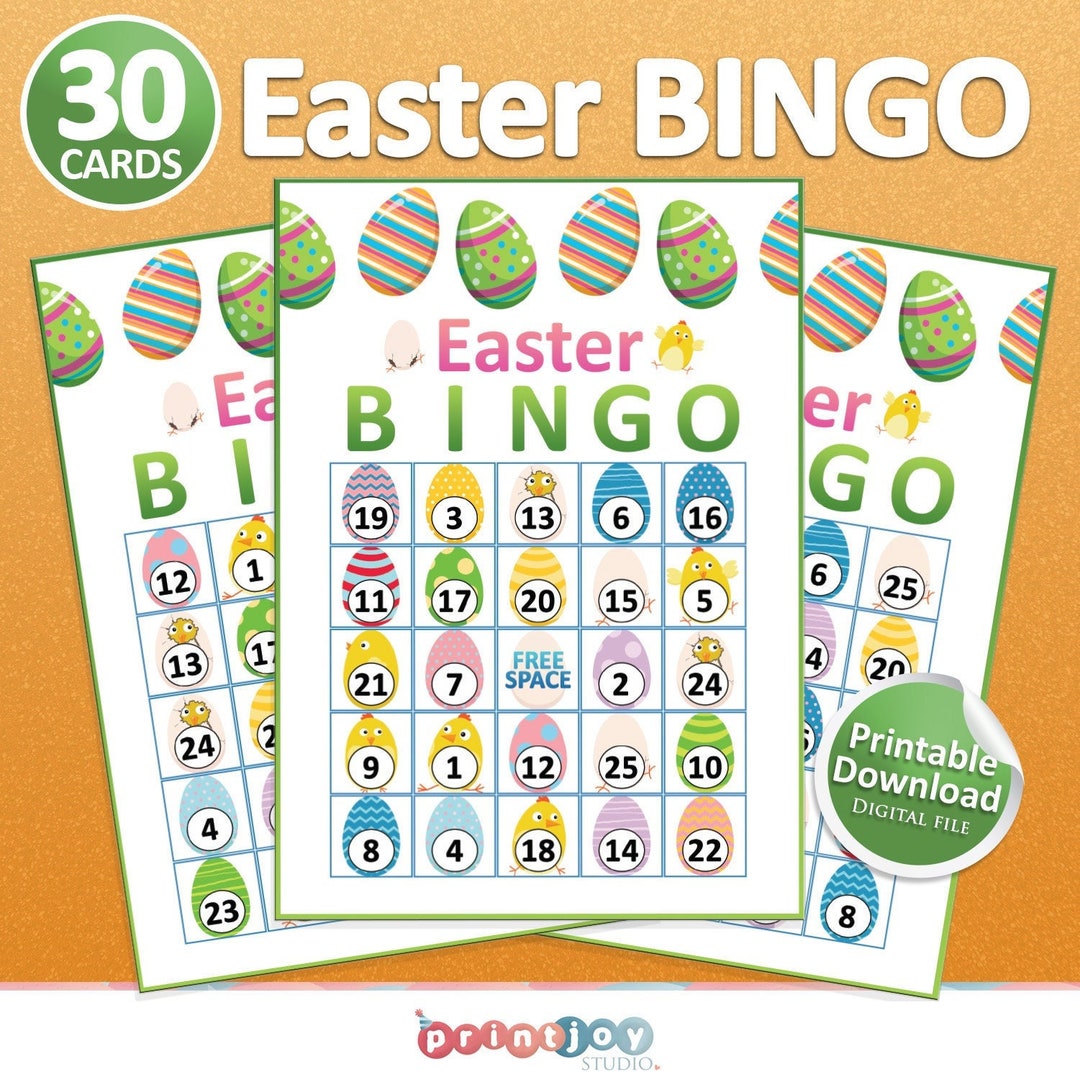 Easter Bingo Cards, Printable Bingo, Easter Game, Kids Bingo, Easter ...