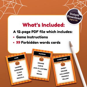 Printable Halloween Forbidden Words Game, Halloween Party Games ...