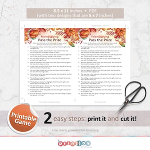 Friendsgiving Games Printable, Pass the Gift Game, Party Games, Pass ...