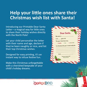 Letter to Santa Printable, Christmas Wish List Printable, Santa Letters ...