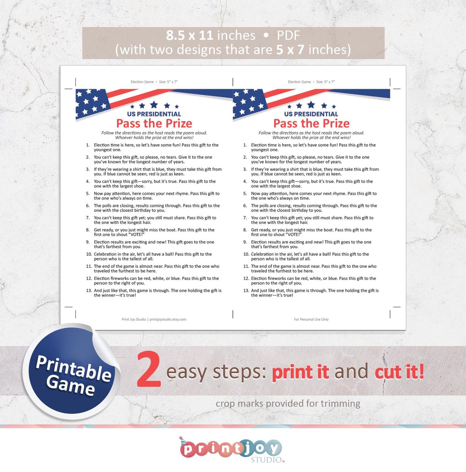 2024 Election Pass the Gift Game, Party Games, Donald Trump Vs Kamala ...