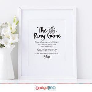 Ring Shower Game, Printable Bridal Shower Games, Ring Game, Bridal ...