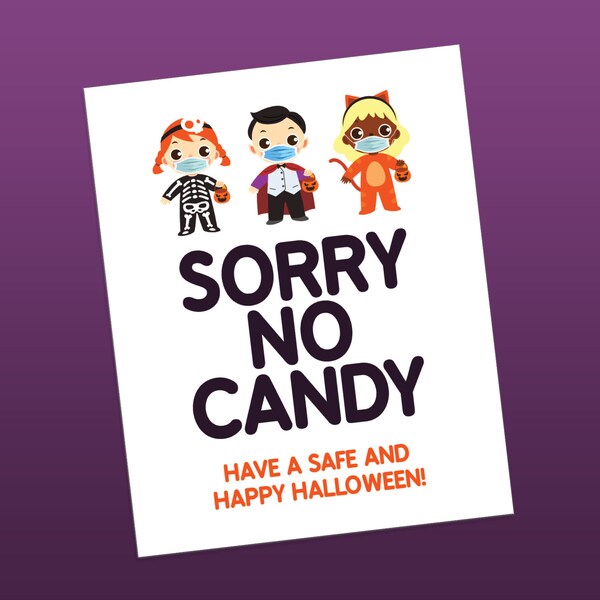 Sorry No Candy Sign - Etsy