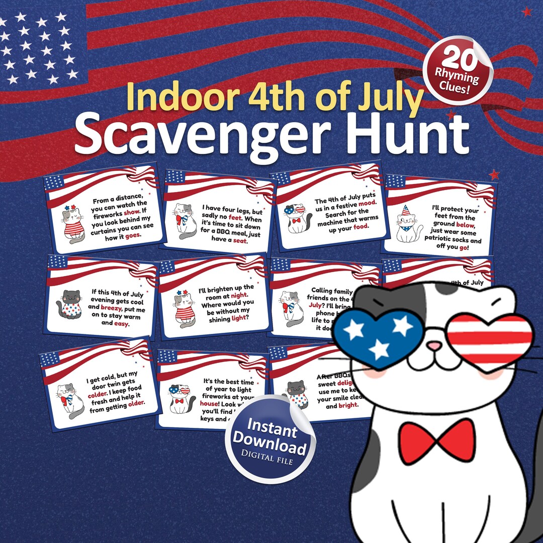 At Home Scavenger Hunt, 4th of July Games, Home Scavenger Hunt ...