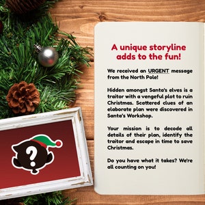 Christmas Escape Room, Escape Room Kit, Escape Room Printable, Mystery ...