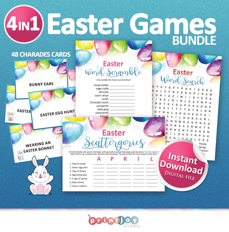 Easter Games Bundle Easter Printables Family Games Easter - Etsy