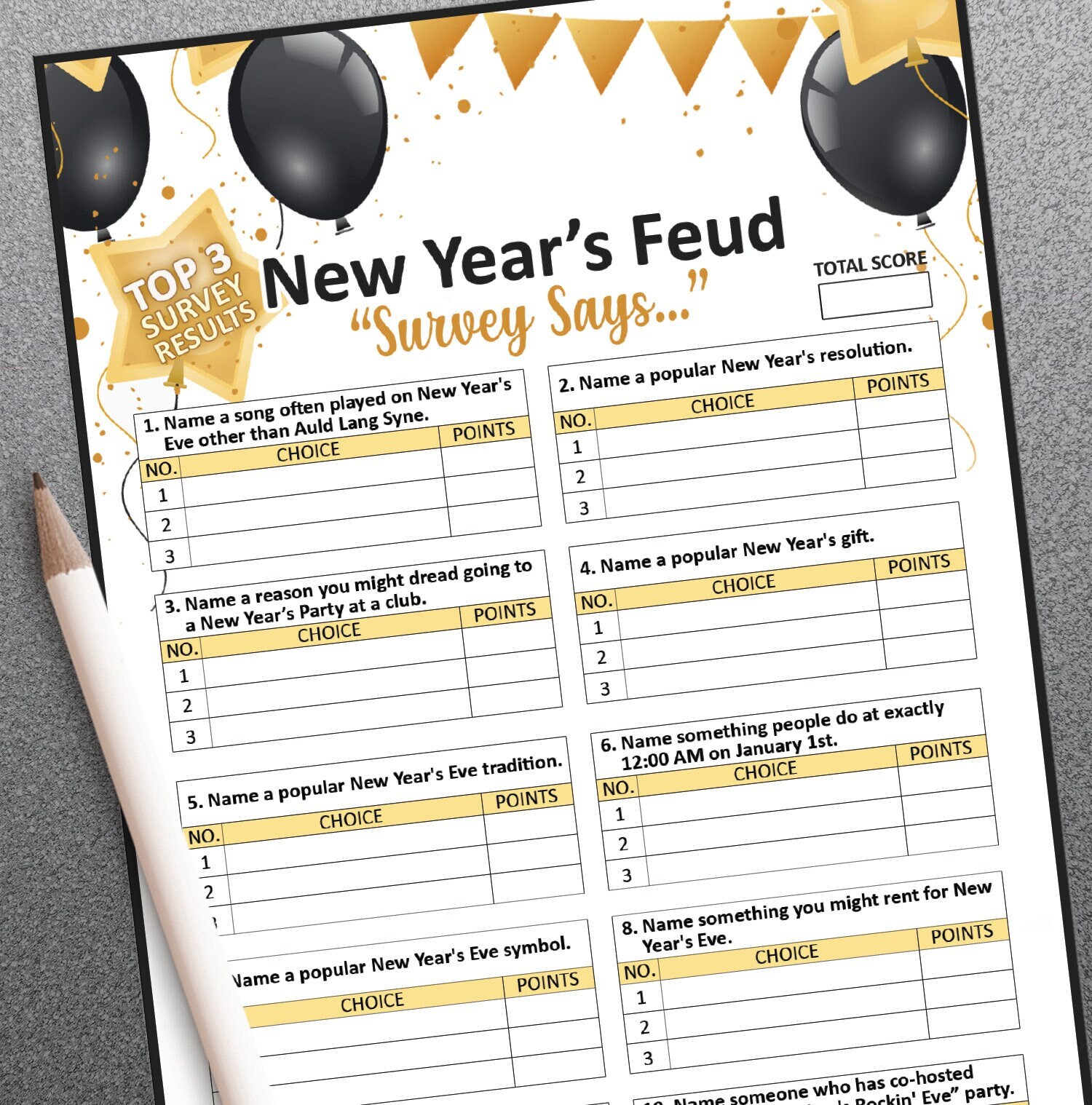 New Years Eve Games Family Feud Game for New Years Party New - Etsy Canada