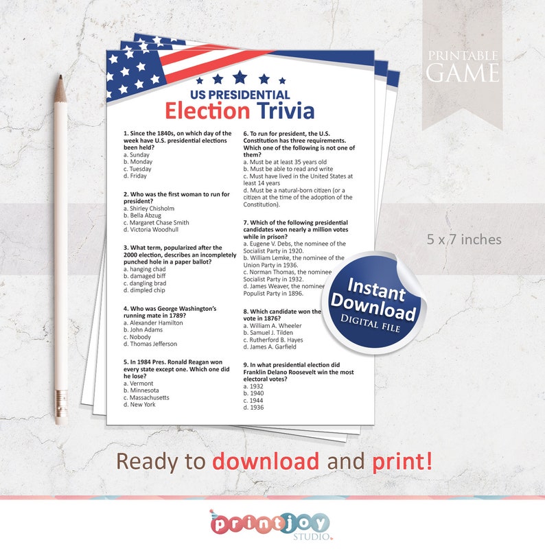 Election Games, Election Party Games Bundle, Election Night Party Ideas ...
