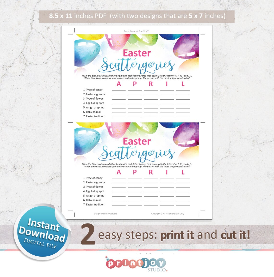 Printable Easter Scattergories Game Easter Printables - Etsy Canada