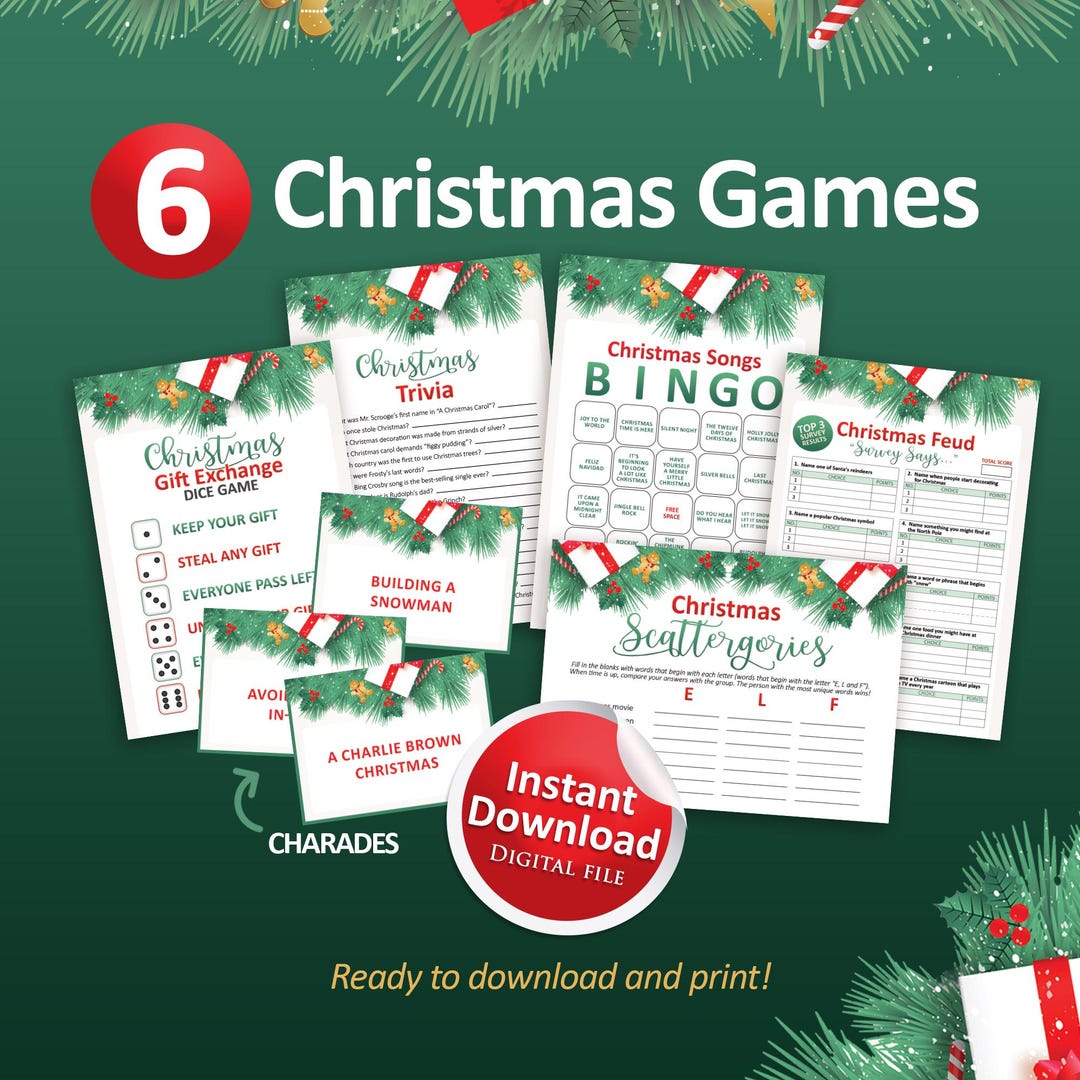 Christmas Games Bundle, Christmas Printables, Christmas Games Printable ...