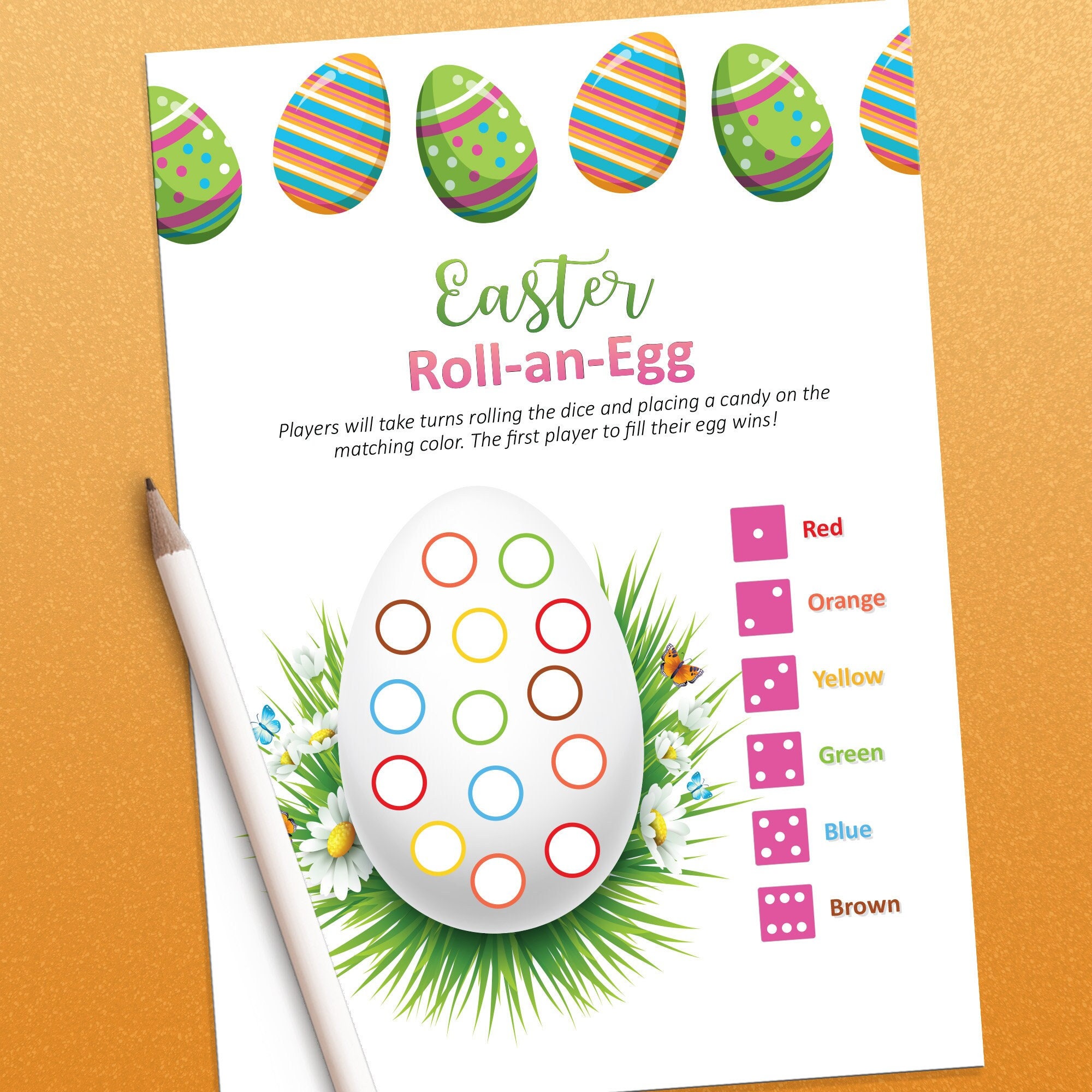 Printable Easter Games for Kids, Dice Game for Kids, Easter for Kids ...