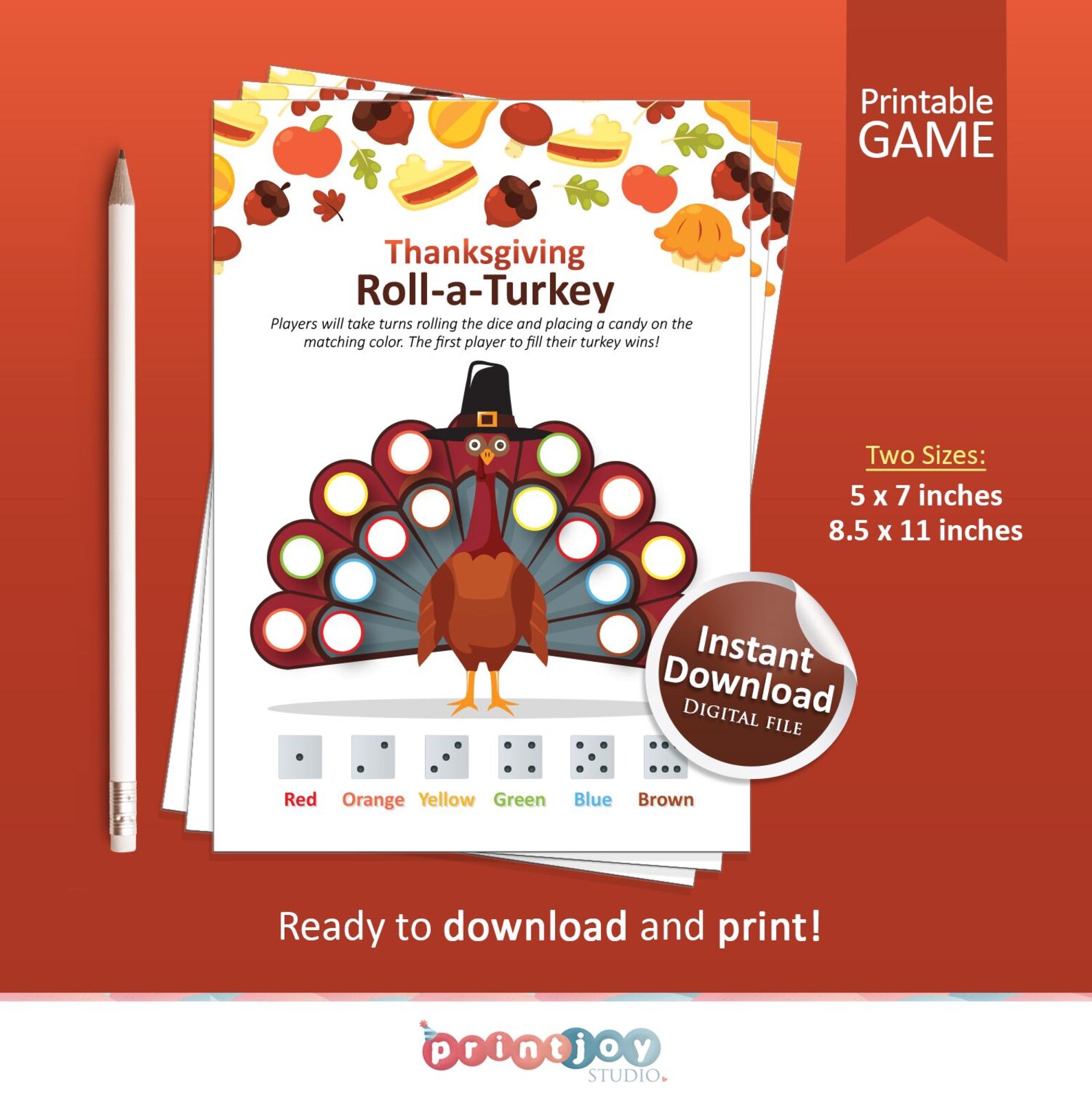 Thanksgiving Candy Dice Game, Thanksgiving Printable Game, Family ...