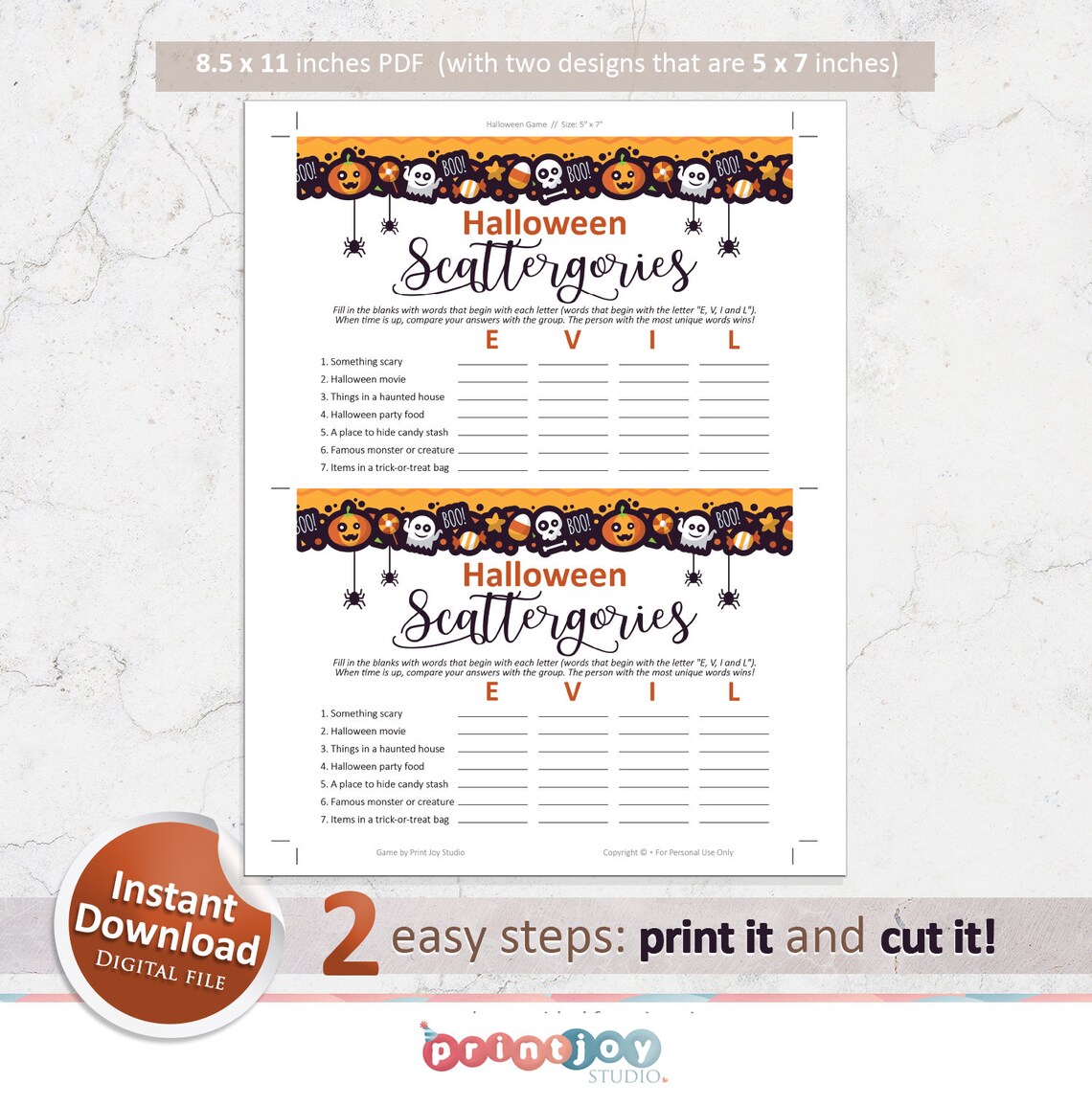 Jeu Halloween Scattergories Jeu dHalloween Jeux de fête - Etsy France