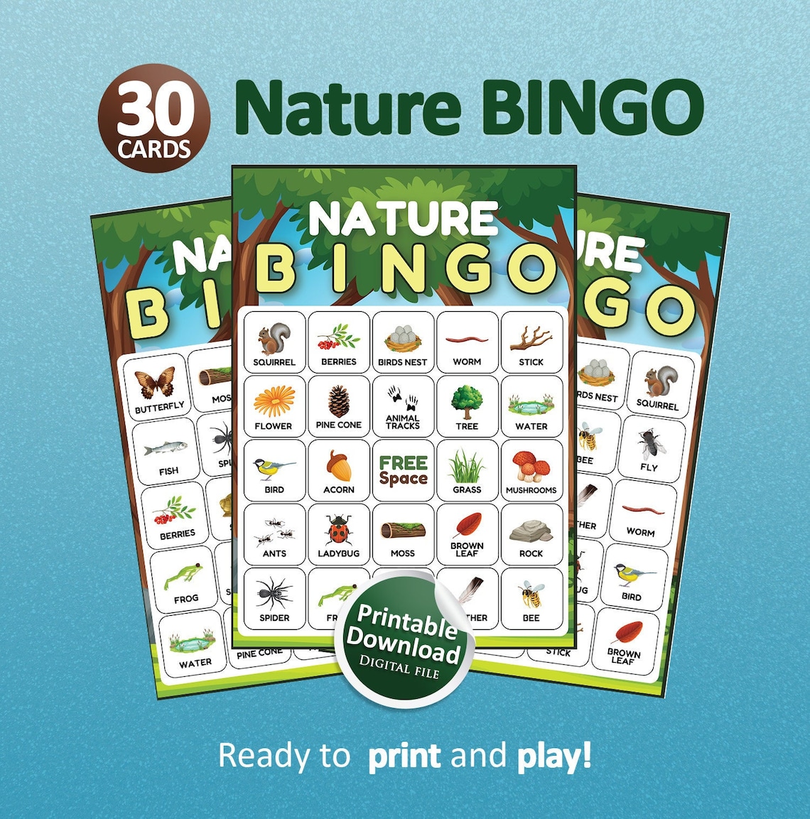 Outdoor Games for Families, Nature Bingo Cards, Outdoors, Nature ...