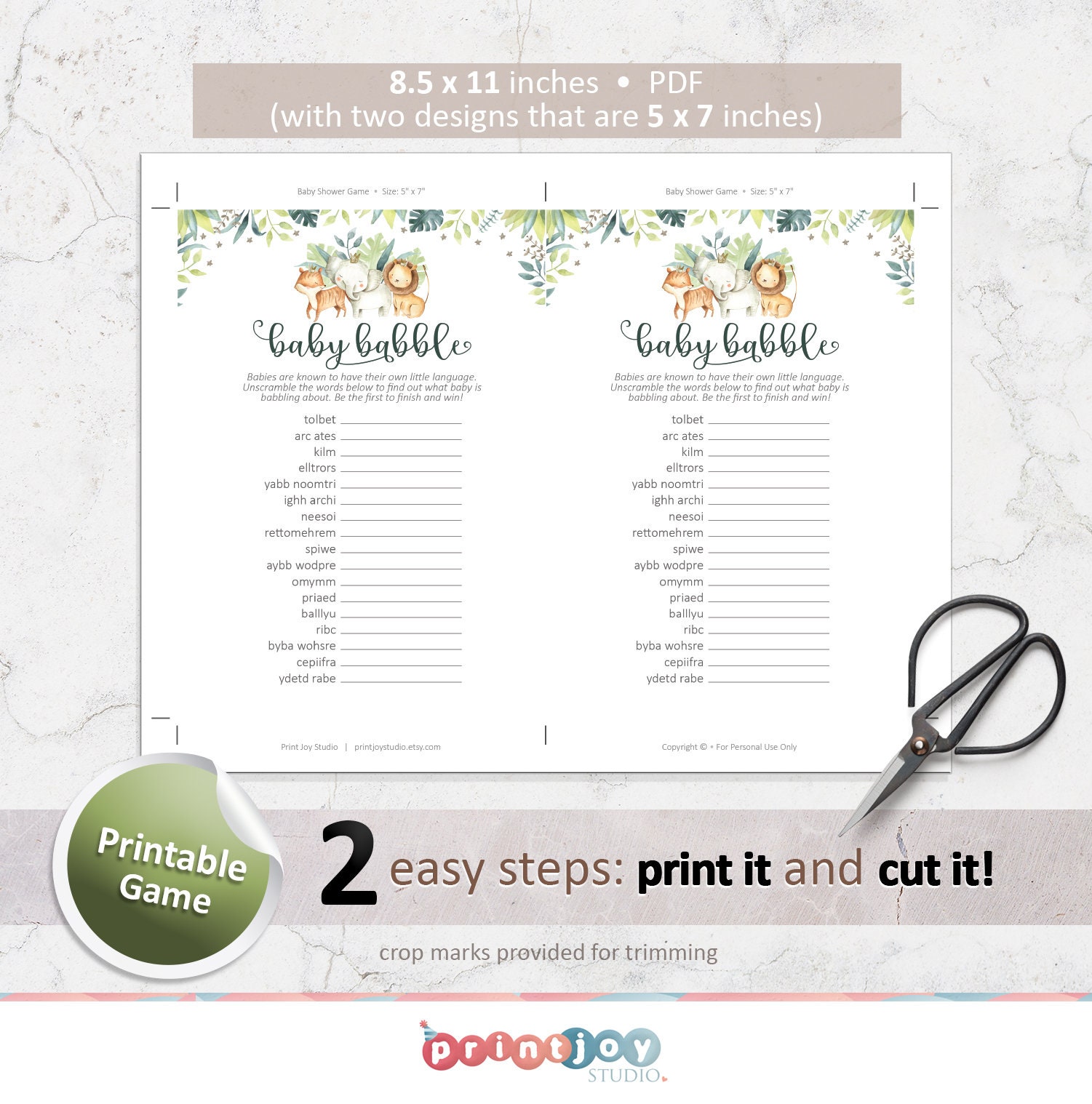 Baby Shower Word Scramble, Baby Shower Games, Safari Baby Shower, Baby ...