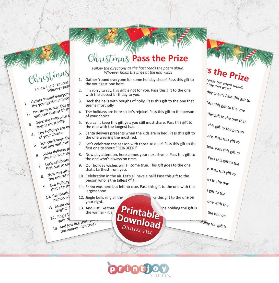 Christmas Pass the Present Game, Christmas Game, Christmas Party Game ...