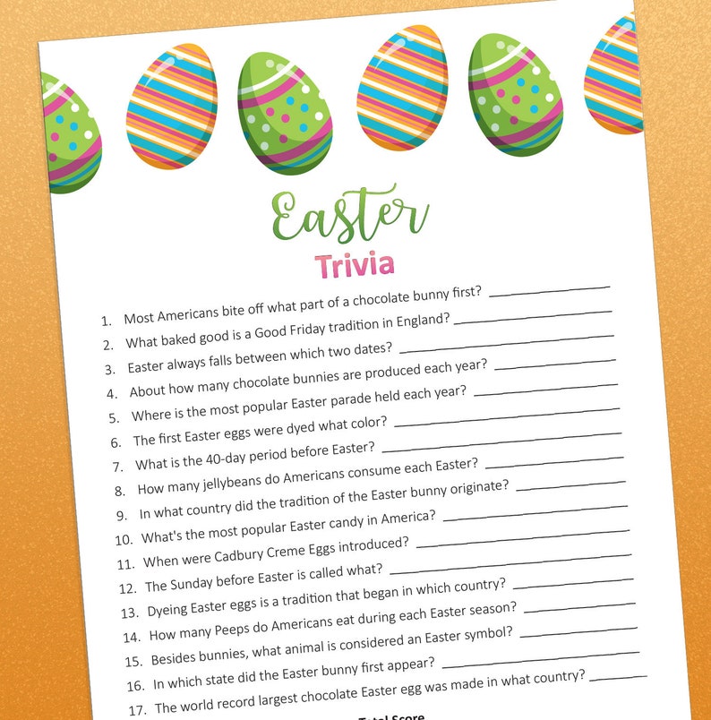 Easter Trivia Game, Trivia Cards, Games for Family, Trivia Questions ...